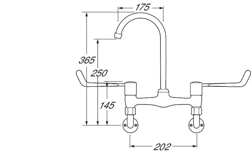 Deva DLV305WM Chrome Traditional Wall Mounted Bridge Kitchen Sink Mixer ...