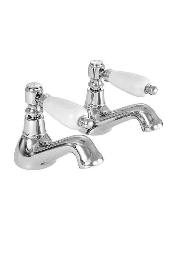 Deva GE02 Georgian Chrome Traditional Ceramic Lever Chrome Bath Taps pair