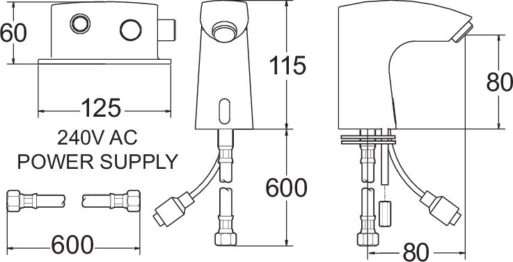 Deva SENSOR1/D Sensor Basin Tap Mains Operated with Battery Backup