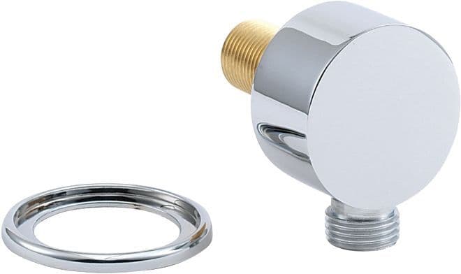 Deva SPE01 Chrome Round Shower Valve Hose Connector Wall Outlet Elbow
