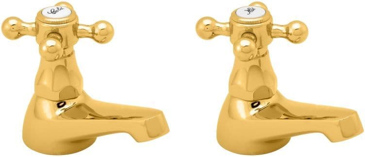 Deva TUD01/501 Tudor Traditional Gold Basin Taps pair