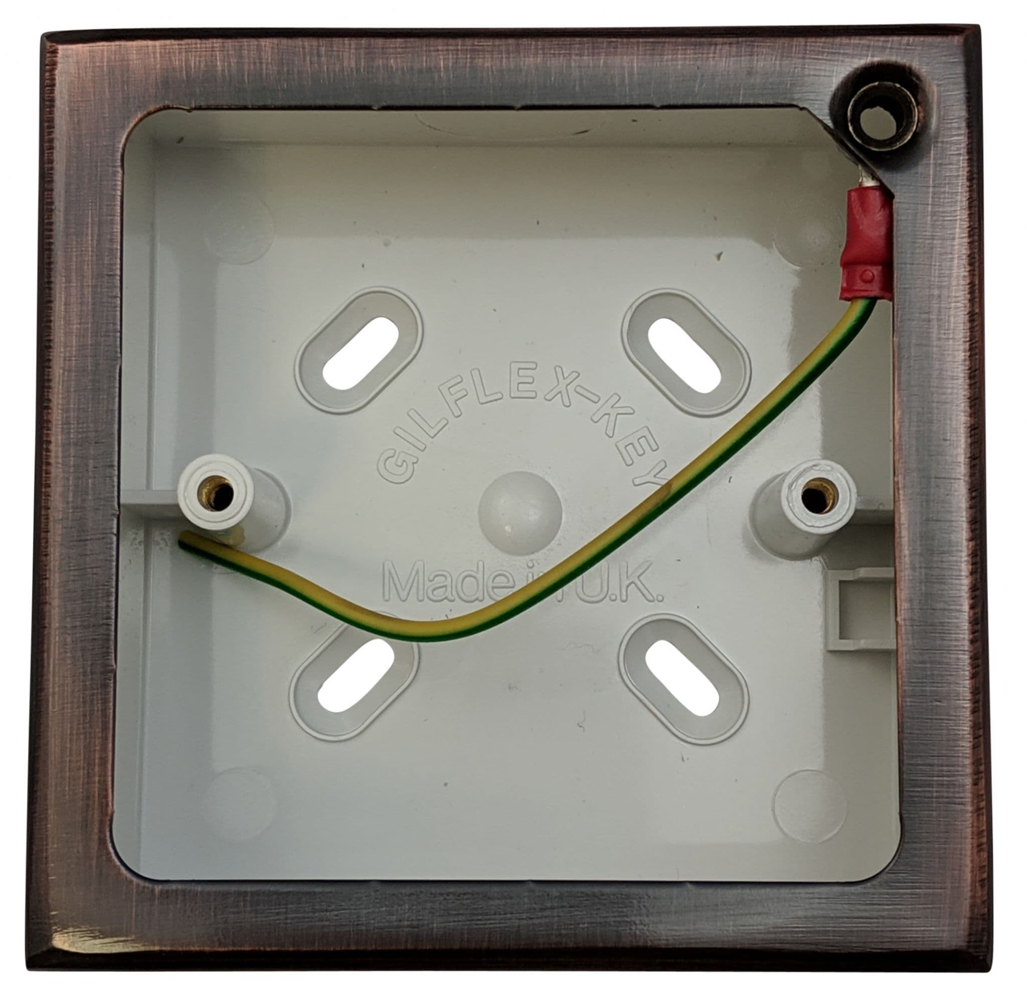 G&H 709AC 1 Gang Antique Copper Surface Mounted Single 30mm Pattress Box