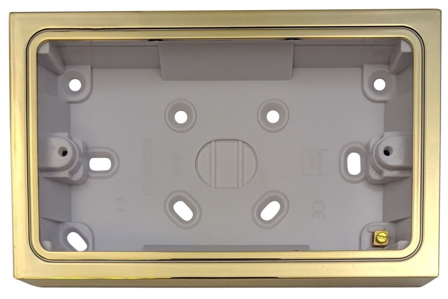 G&H 710B 2 Gang Polished Brass Plastic Surface Mounted Double 35mm ...