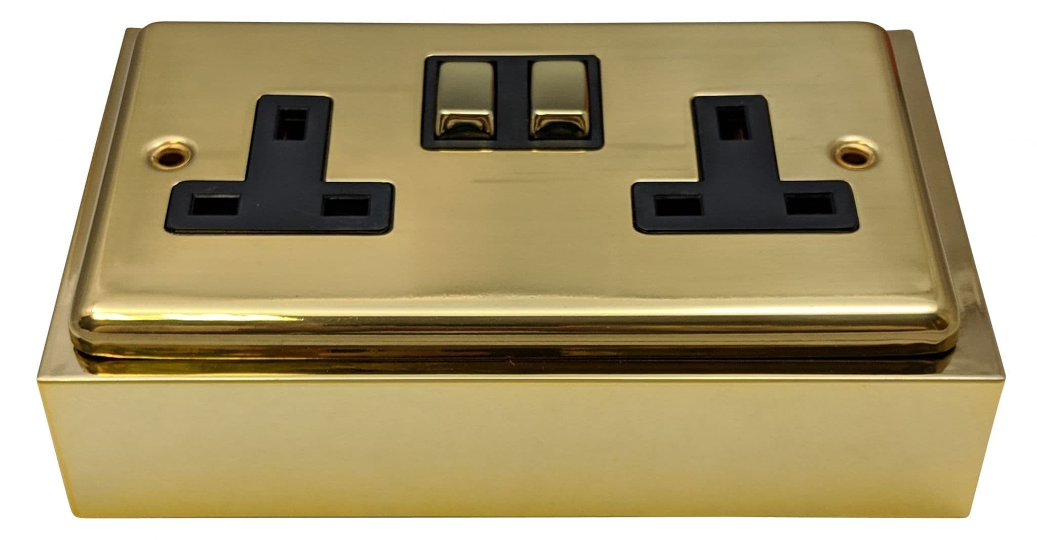 G&H 710B 2 Gang Polished Brass Plastic Surface Mounted Double 35mm ...