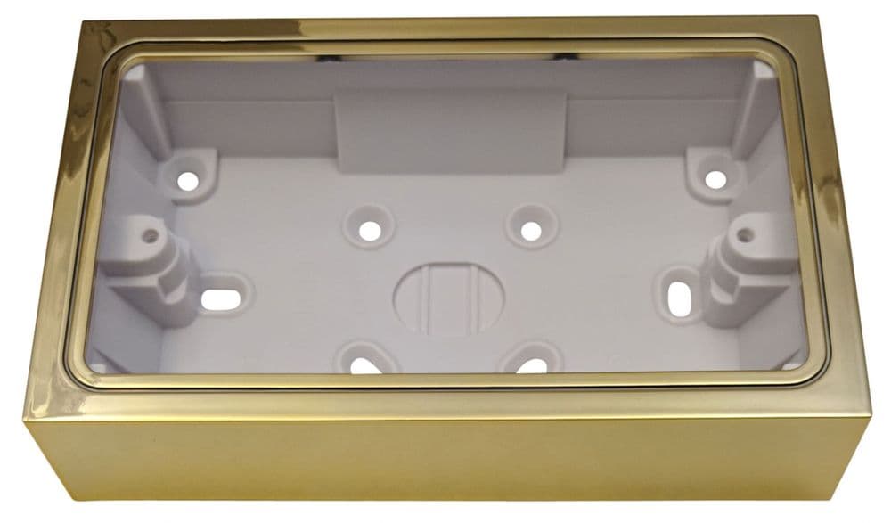 G&H 710SS 2 Gang Brushed Steel Surface Mounted Double 30mm Pattress Box