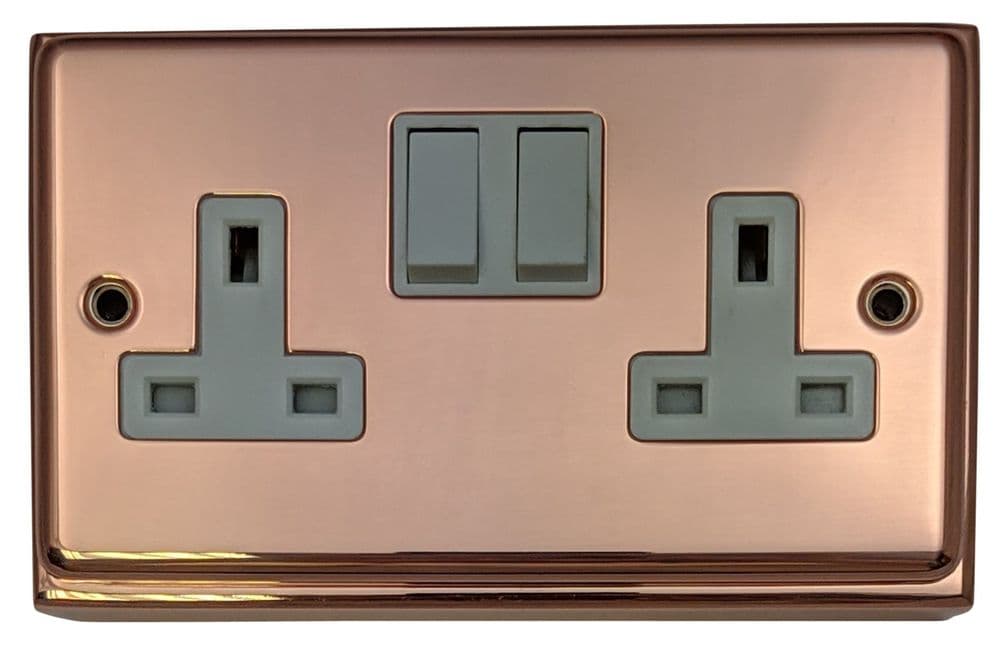 G&H 710BC 2 Gang Bright Copper Surface Mounted Double 30mm Pattress Box