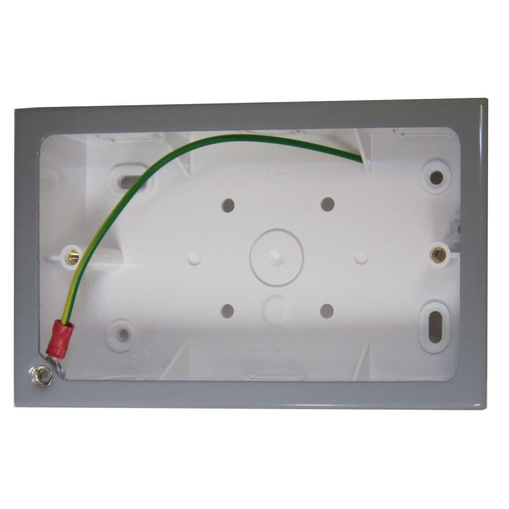 G&H 710LG 2 Gang Light Grey Surface Mounted Double 30mm Pattress Box