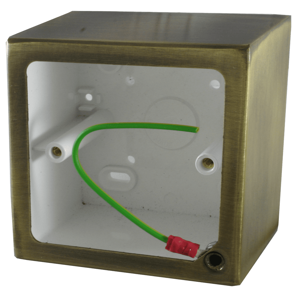 G&H 719AB 1 Gang Antique Brass Surface Mounted Single 44mm Pattress Box