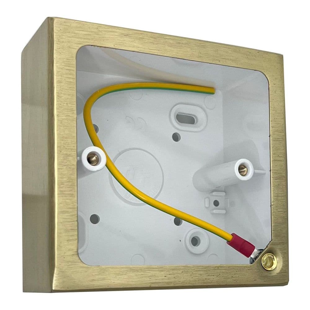 G&H 719SB 1 Gang Satin Brass Surface Mounted Single 44mm Pattress Box