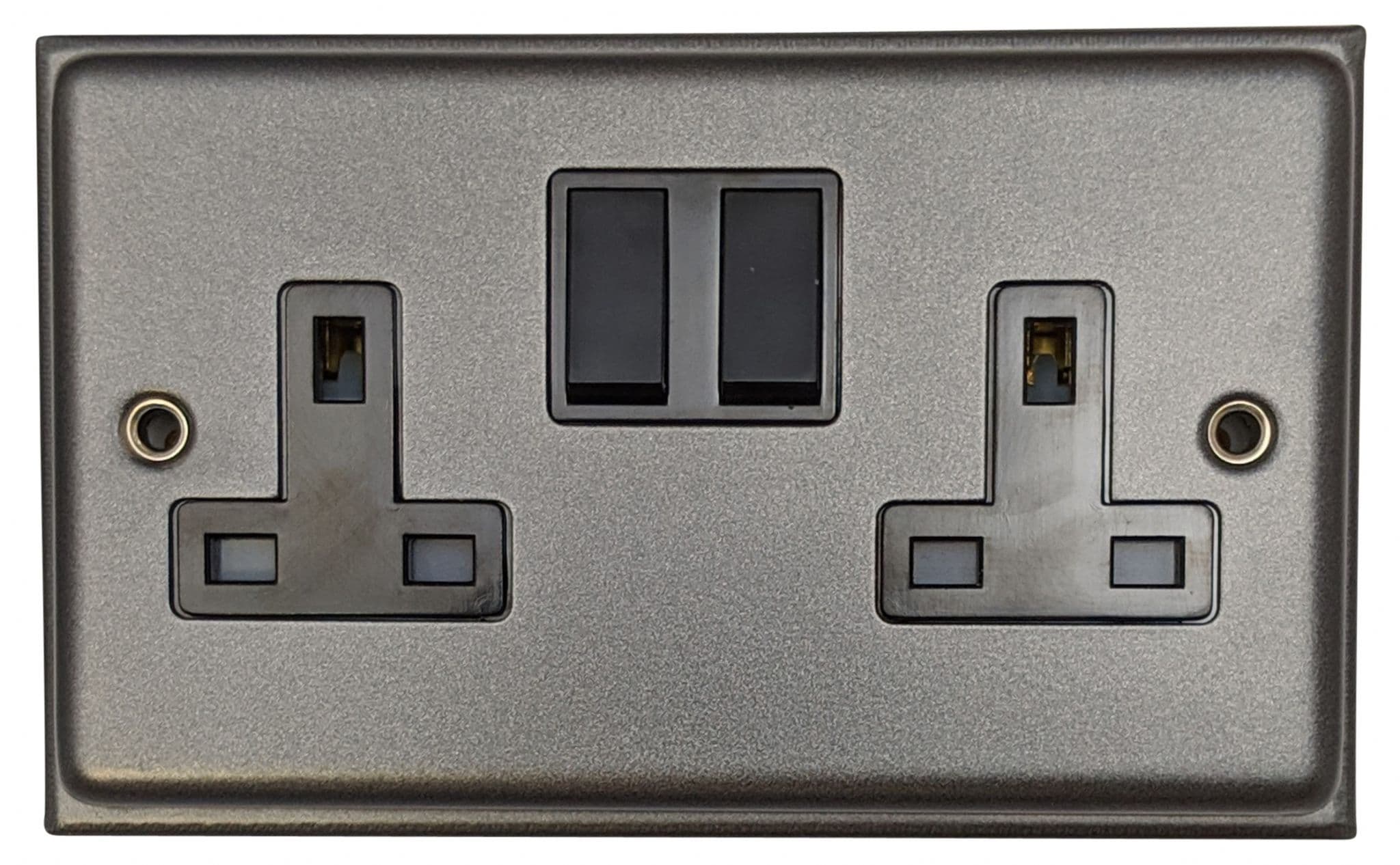 G&H 720P 2 Gang Pewter Surface Mounted Double 44mm Pattress Box