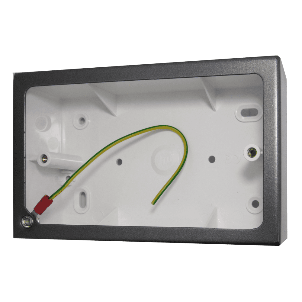 G&H 720P 2 Gang Pewter Surface Mounted Double 44mm Pattress Box