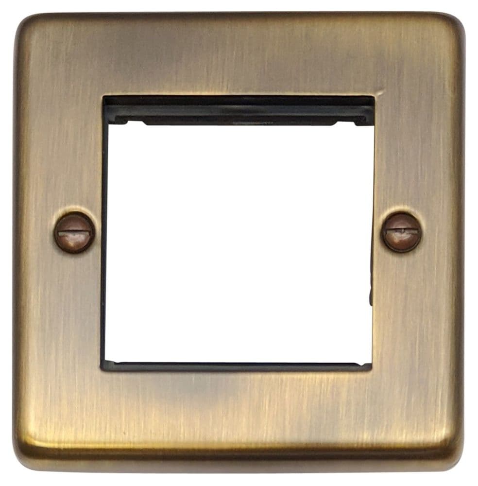 G&H CAB162 Standard Plate Antique Brass 1 Gang 2 Euro Module Plate