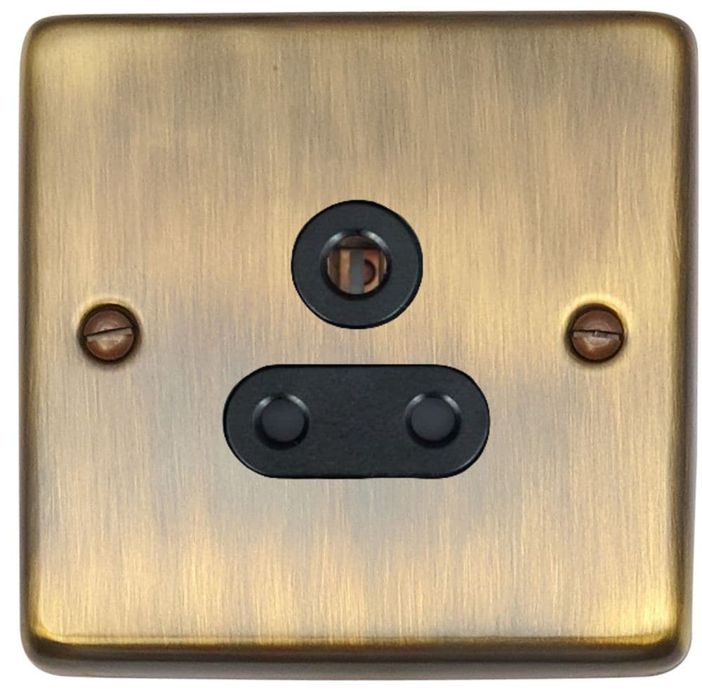 G&H CAB59B Standard Plate Antique Brass 1 Gang Single 5 Amp Plug Socket