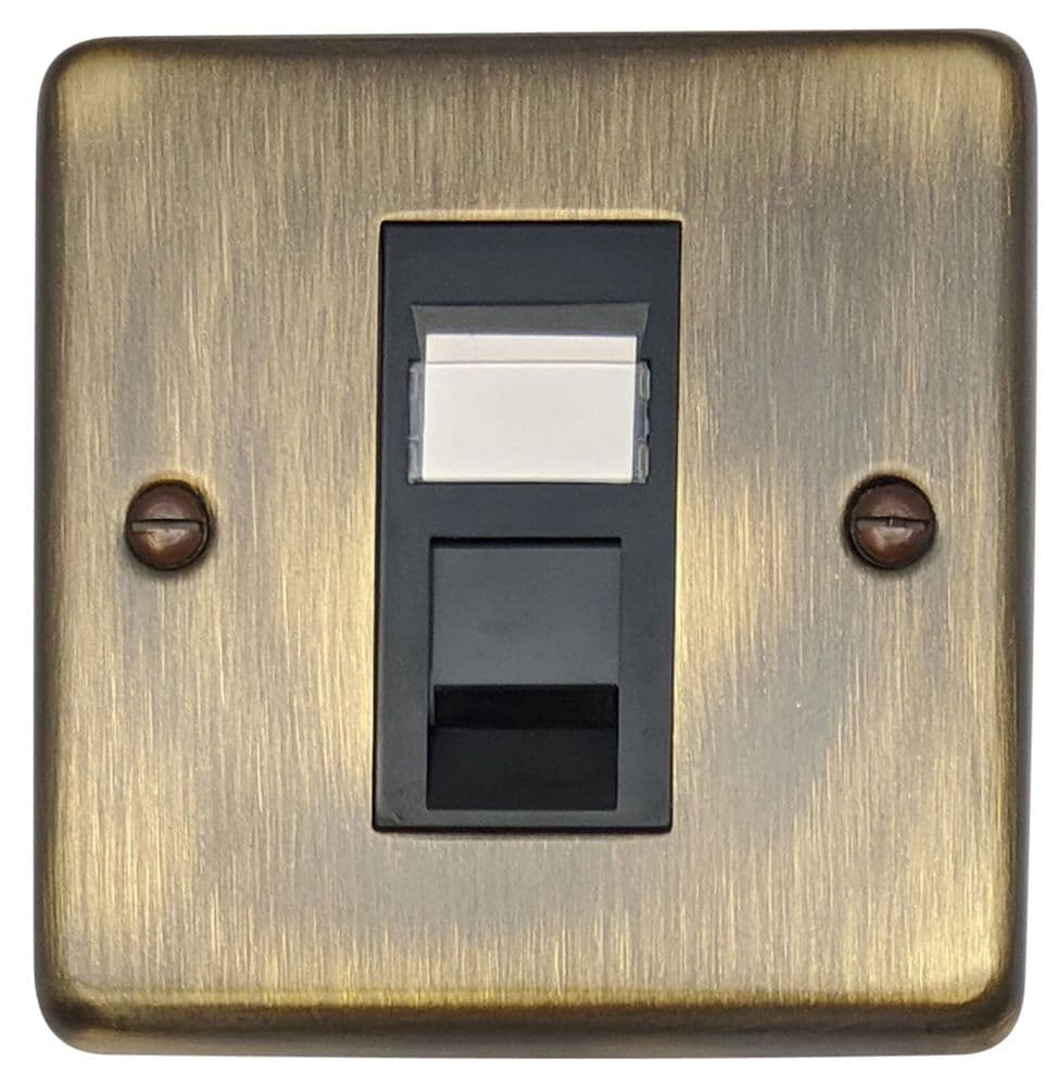 G&H CAB61B Standard Plate Antique Brass 1 Gang RJ45 Cat5e Data Socket