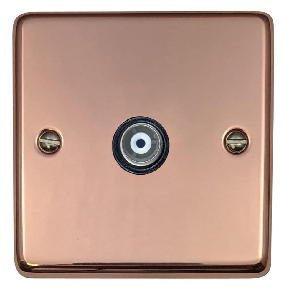 G&H CBCHX35B Standard Plate Copper Hand Waxed 1 Gang TV Coax Socket Point