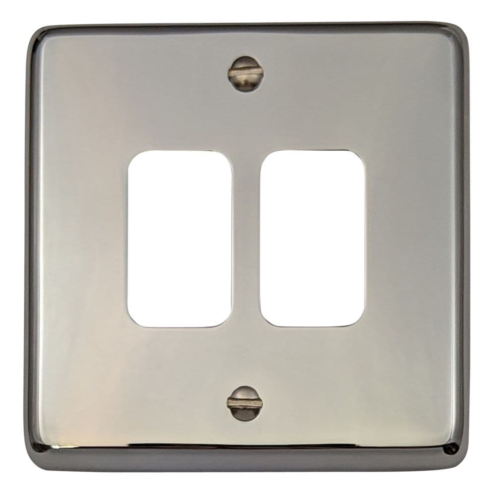 G&H CC72 Standard Plate Polished Chrome 2 Gang Grid Plate to suit G&H ...