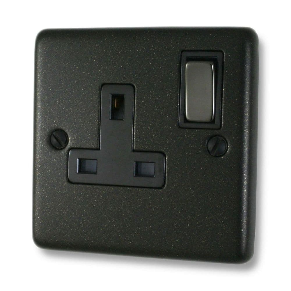 G&H CG309 Standard Plate Graphite 1 Gang Single 13A Switched Plug Socket