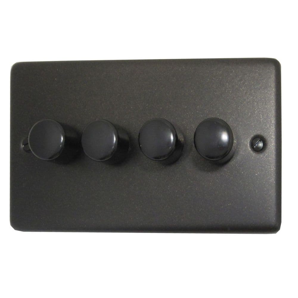 G&H CG524-FBK Standard Plate Graphite 4 Gang 1 or 2 Way LED Dimmer Switch