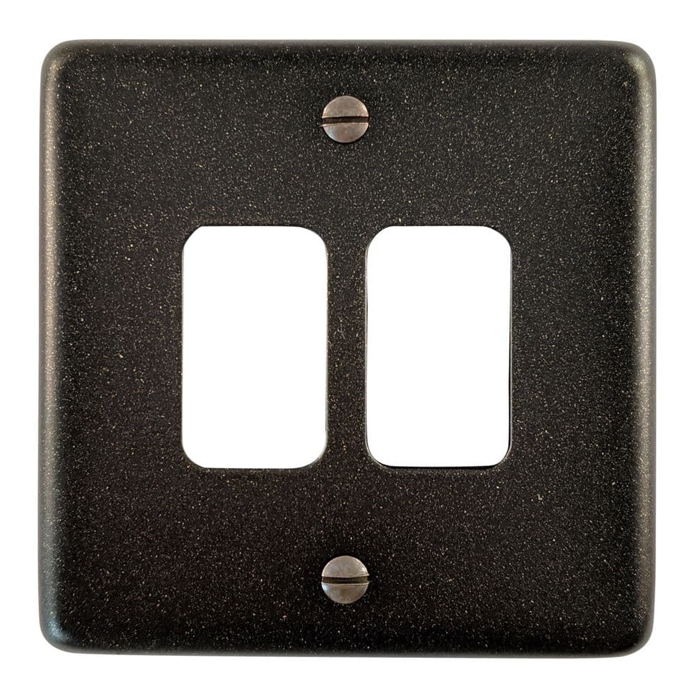 G&H CG72 Standard Plate Graphite 2 Gang Grid Plate to suit G&H Grid Modules