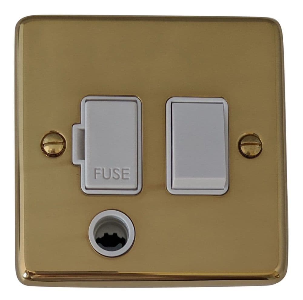 G&H CHX56W Standard Plate Brass Hand Waxed 1 Gang Fused Spur 13A ...
