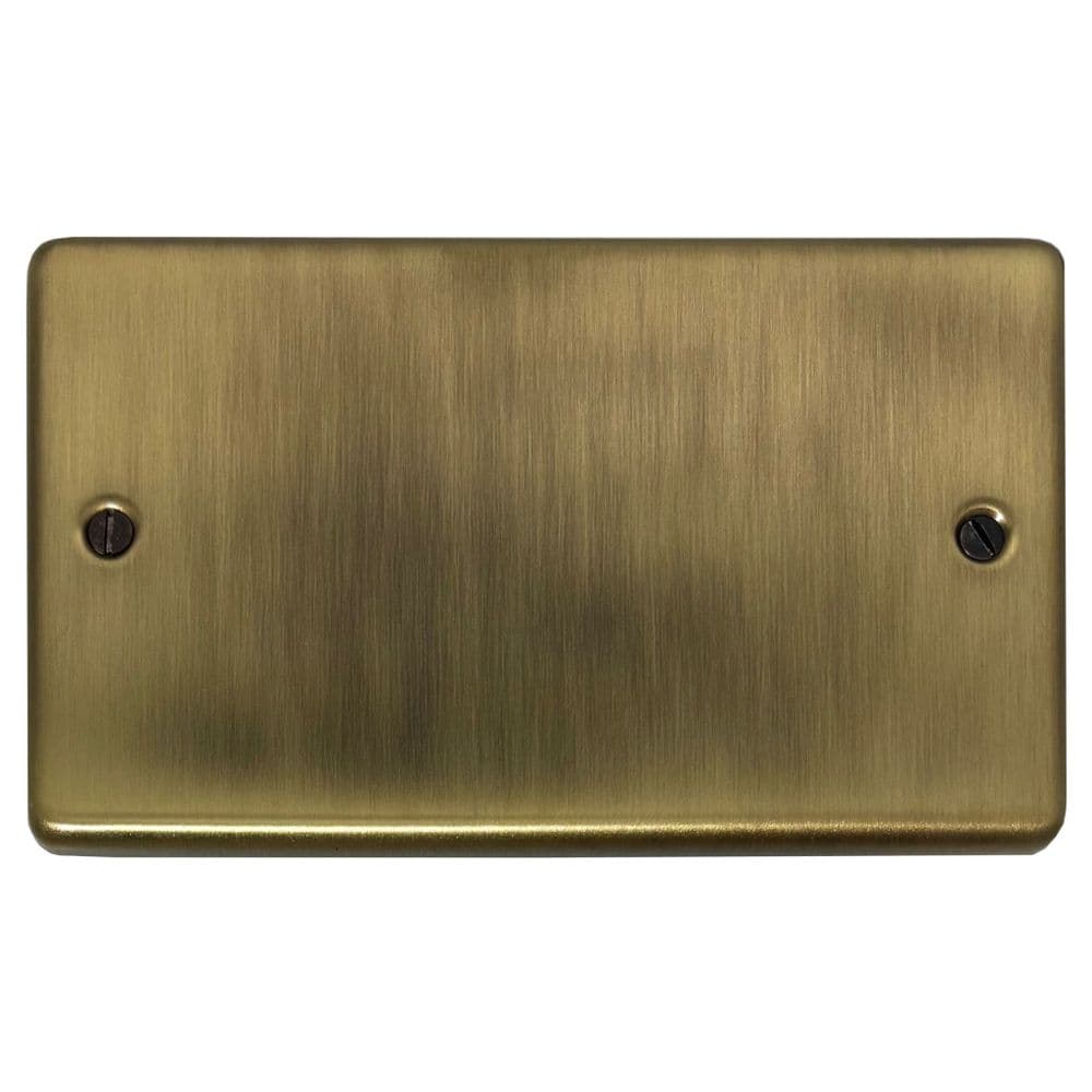 G&H CLAB32 Standard Plate Light Antique Brass 2 Gang Double Blank Plate