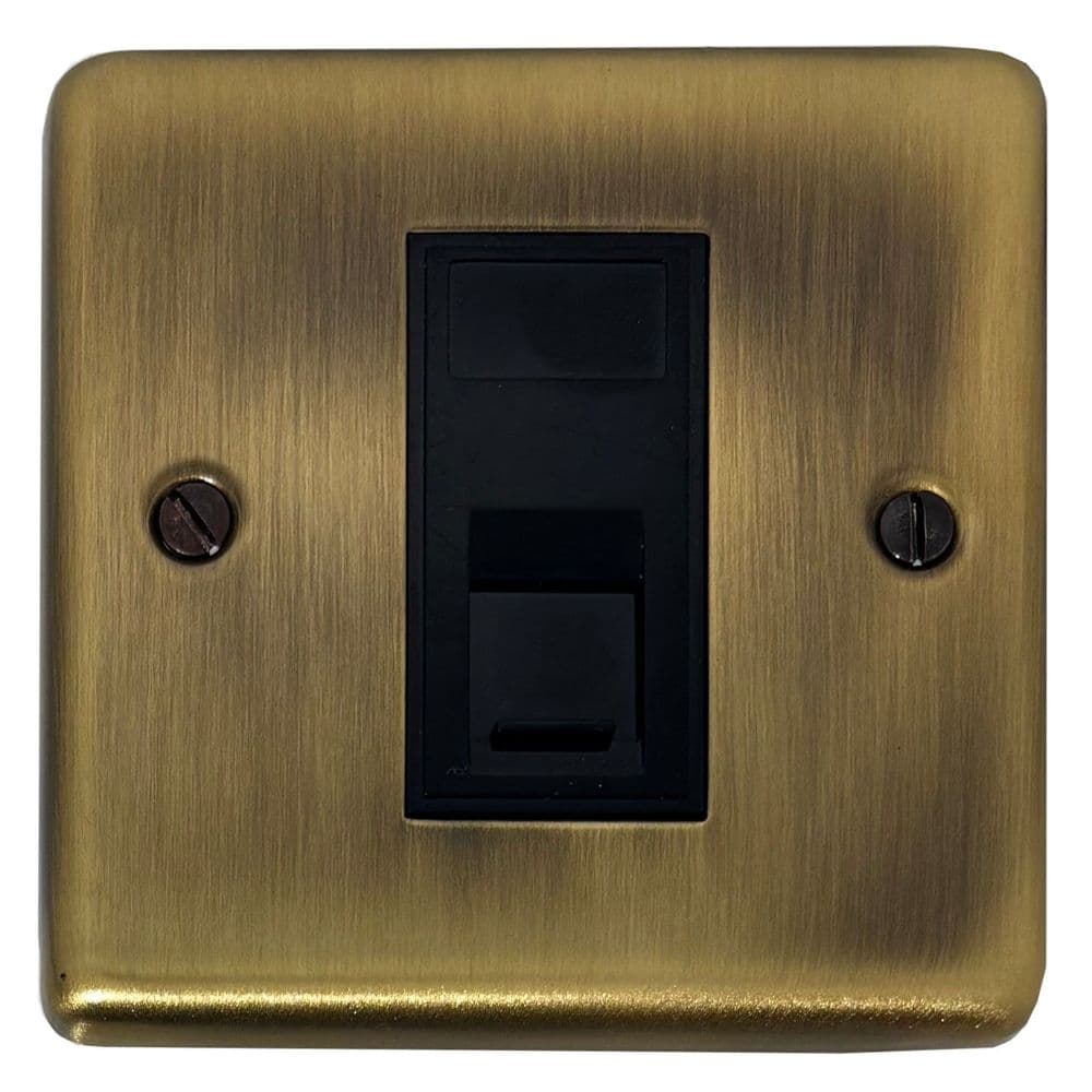 G&H CLAB61B Standard Plate Light Antique Brass 1 Gang RJ45 Cat5e Data ...