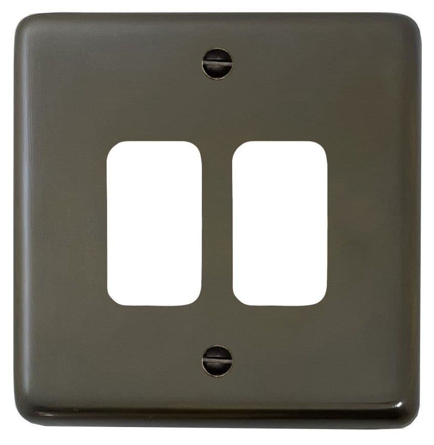 G&H CMBZ72 Standard Plate Medium Bronze 2 Gang Grid Plate to suit G&H ...