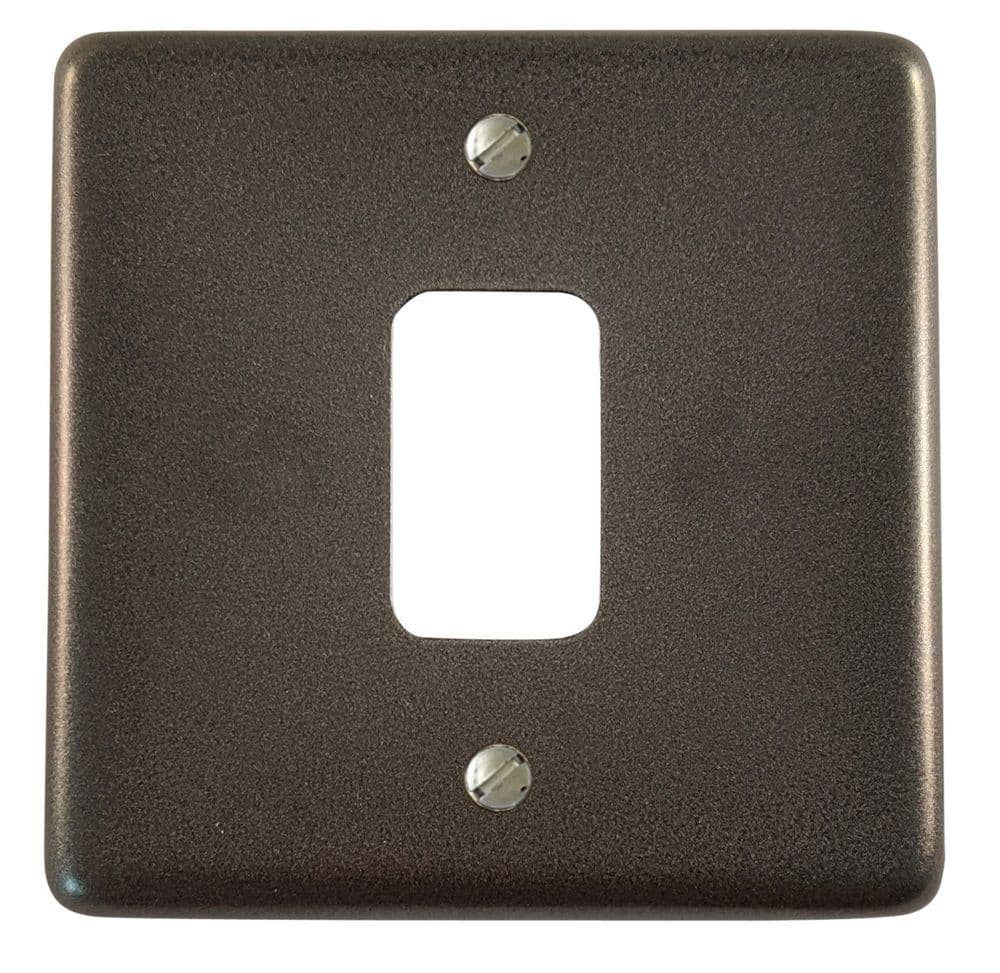 G&H CP71 Standard Plate Pewter 1 Gang Grid Plate to suit G&H Grid Modules