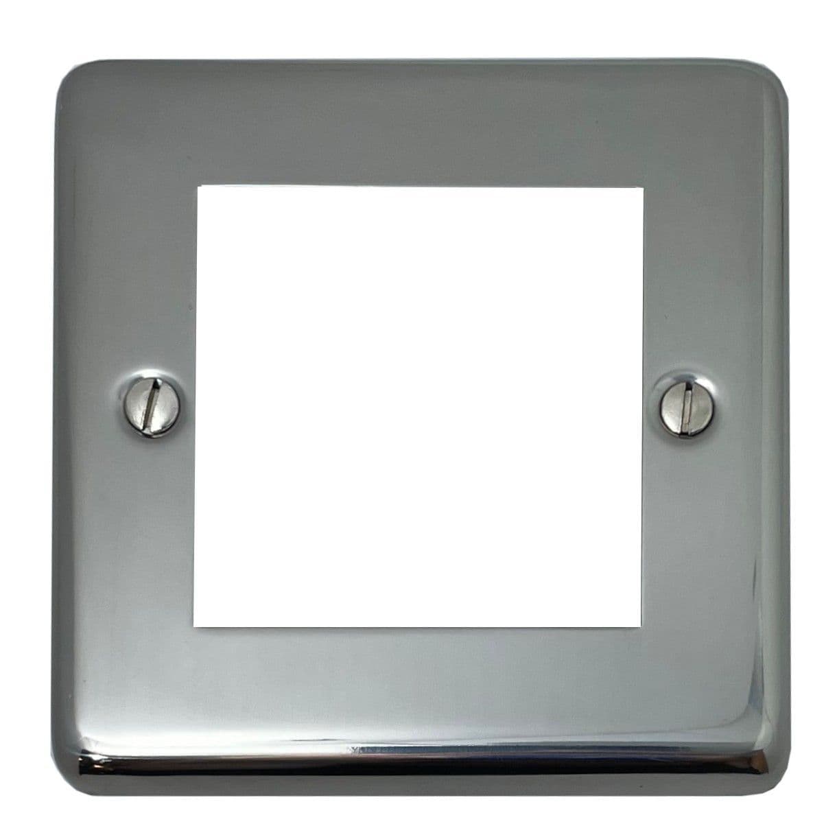 G&H CPS162 Standard Plate Polished Steel 1 Gang 2 Euro Module Plate