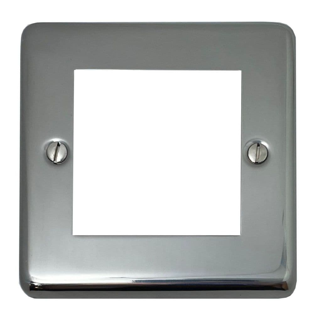 G&H CPS162 Standard Plate Polished Steel 1 Gang 2 Euro Module Plate