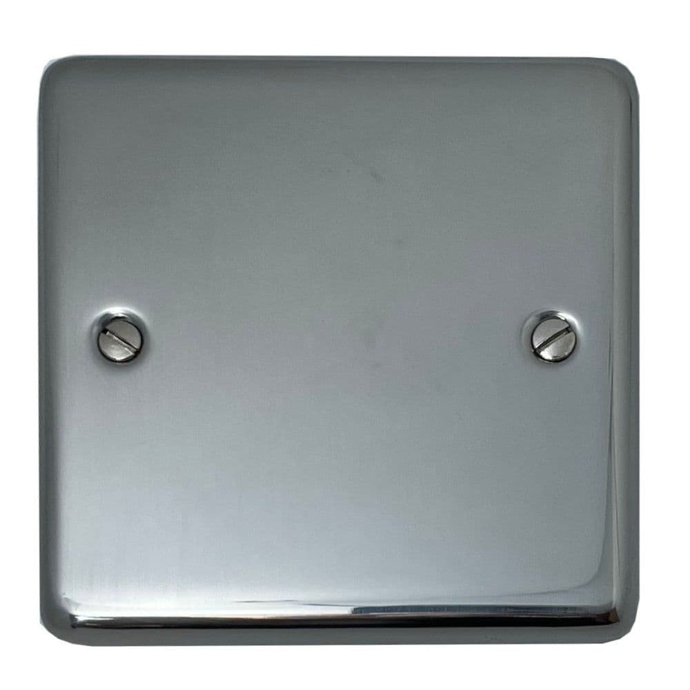 G&H CPS31 Standard Plate Polished Steel 1 Gang Single Blank Plate