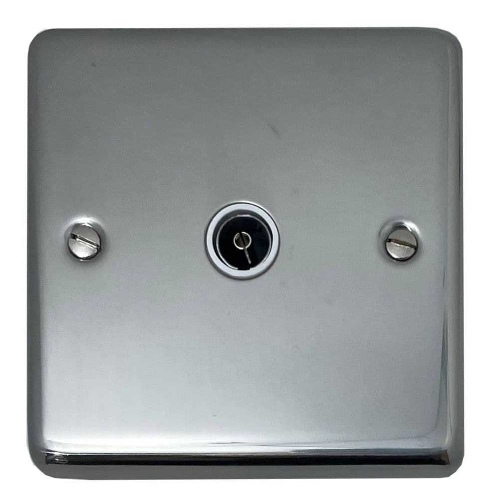 G&H CPS35W Standard Plate Polished Steel 1 Gang TV Coax Socket Point