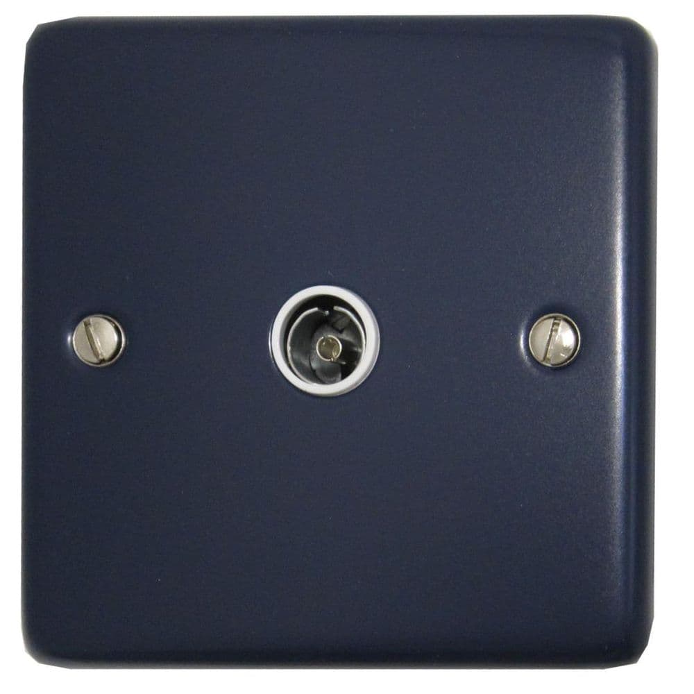 G&H CRB35W Standard Plate Blue 1 Gang TV Coax Socket Point