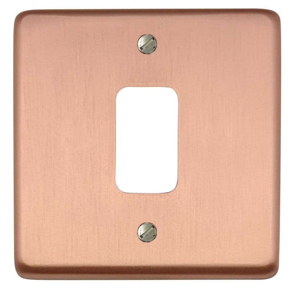 G&H CRG71 Standard Plate Rose Gold 1 Gang Grid Plate to suit G&H Grid ...