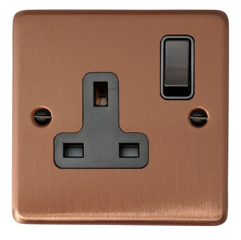 G&H CRG9B Standard Plate Rose Gold 1 Gang Single 13A Switched Plug Socket