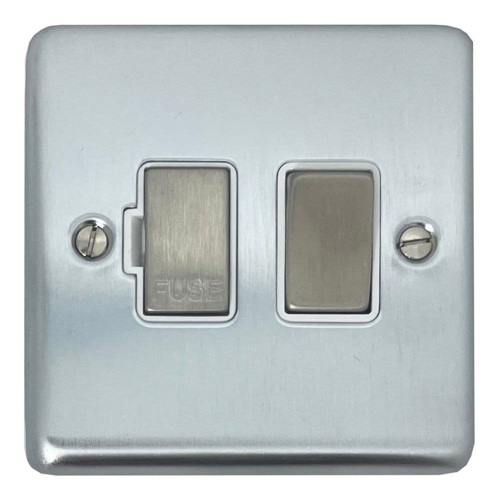 G&H CSC257 Standard Plate Satin Chrome 1 Gang Fused Spur 13A Switched