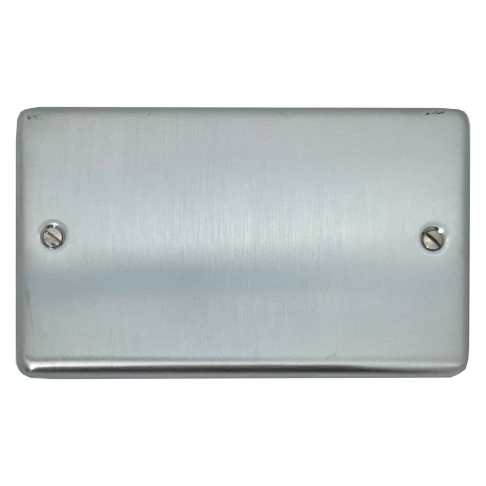 G&H CSC32 Standard Plate Satin Chrome 2 Gang Double Blank Plate