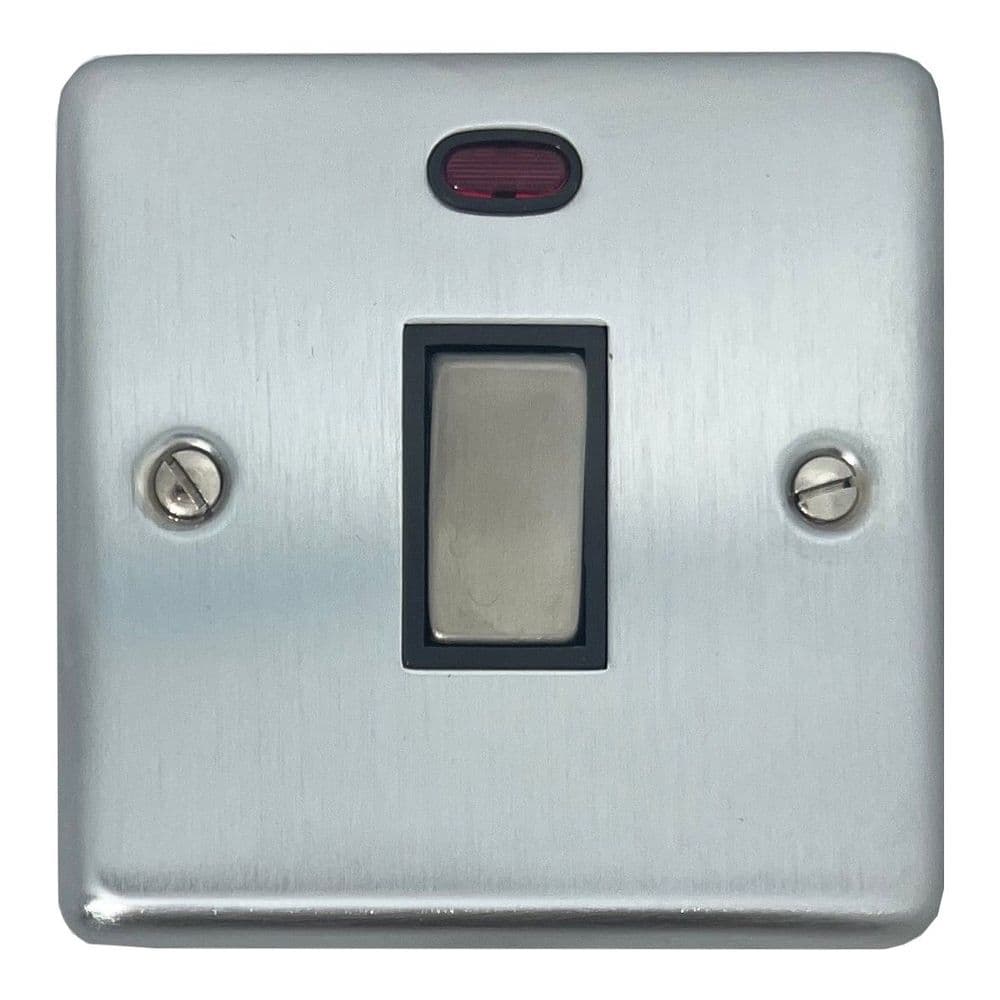 G&H CSC326 Standard Plate Satin Chrome 1 Gang 20 Amp Double Pole Switch ...