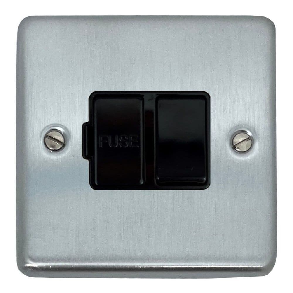 G&H CSC57B Standard Plate Satin Chrome 1 Gang Fused Spur 13A Switched