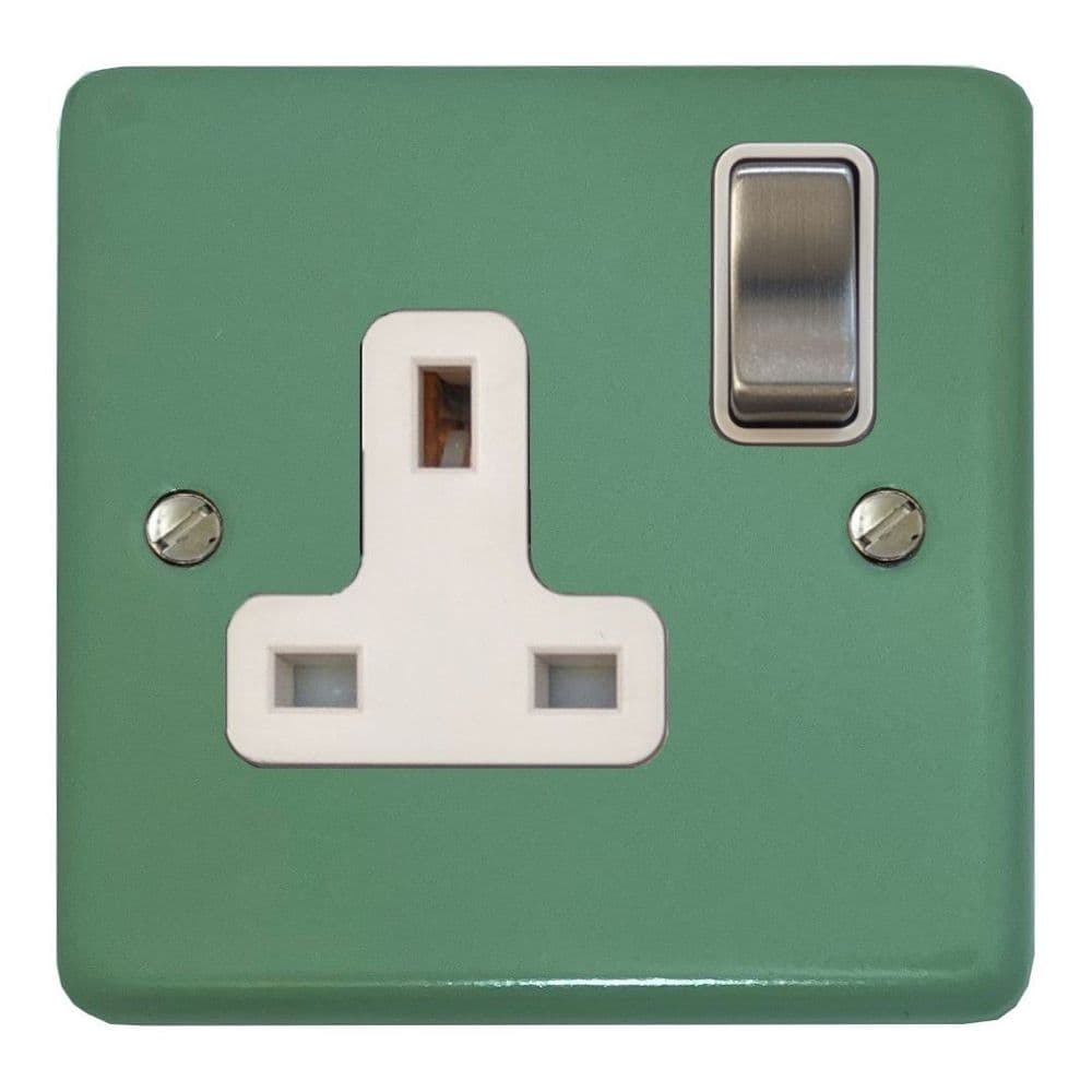 G&H CSG209-SC Standard Plate Sage Green 1 Gang Single 13A Switched Plug ...