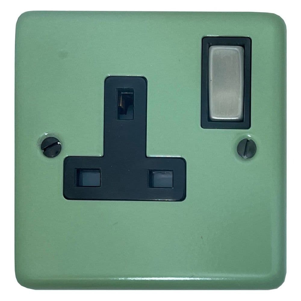 G&H CSG309-SC Standard Plate Sage Green 1 Gang Single 13A Switched Plug ...