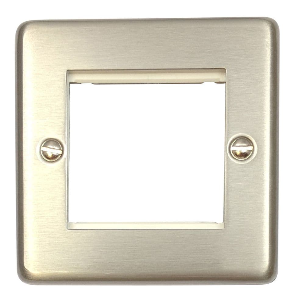 G&H CSS162 Standard Plate Brushed Steel 1 Gang 2 Euro Module Plate