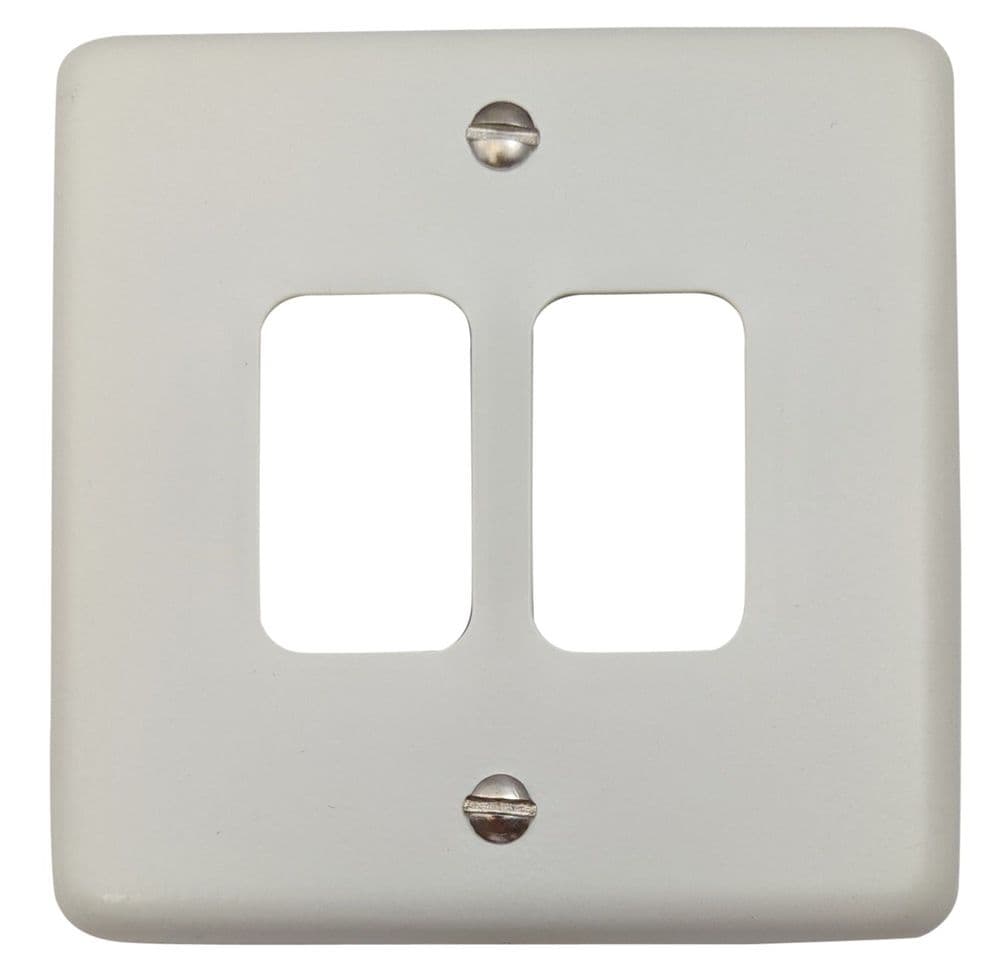 G&H CW72 Standard Plate Matt White 2 Gang Grid Plate to suit G&H Grid ...