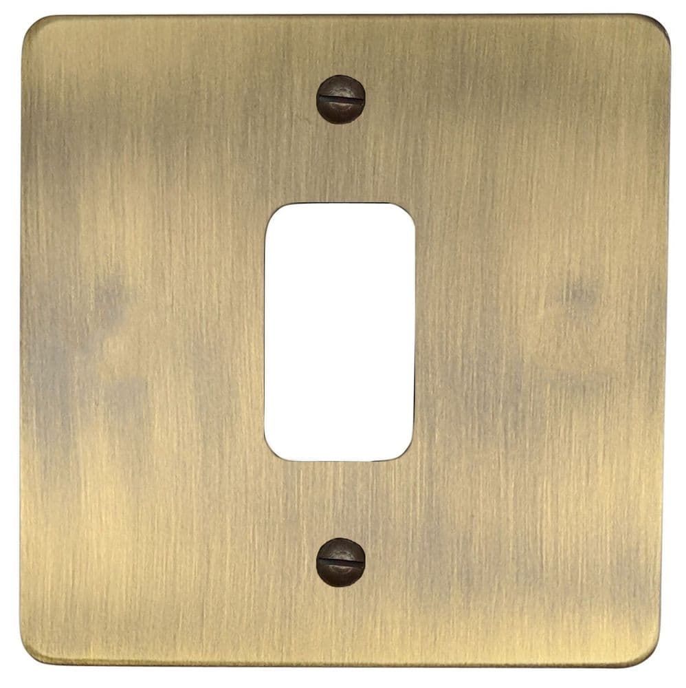 G&H FAB71 Flat Plate Antique Brass 1 Gang Grid Plate to suit G&H Grid ...