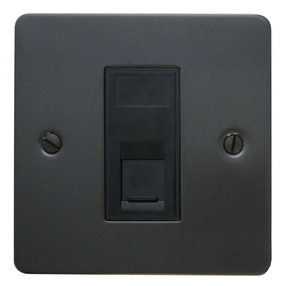 G&H FBB61B Flat Plate Black Bronze 1 Gang RJ45 Cat5e Data Socket