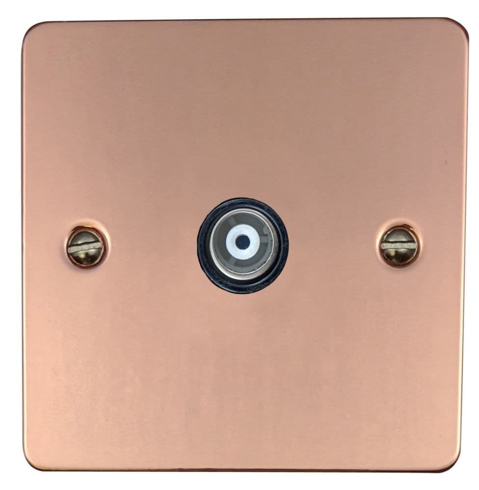 G&H FBCHX35B Flat Plate Copper Hand Waxed 1 Gang TV Coax Socket Point