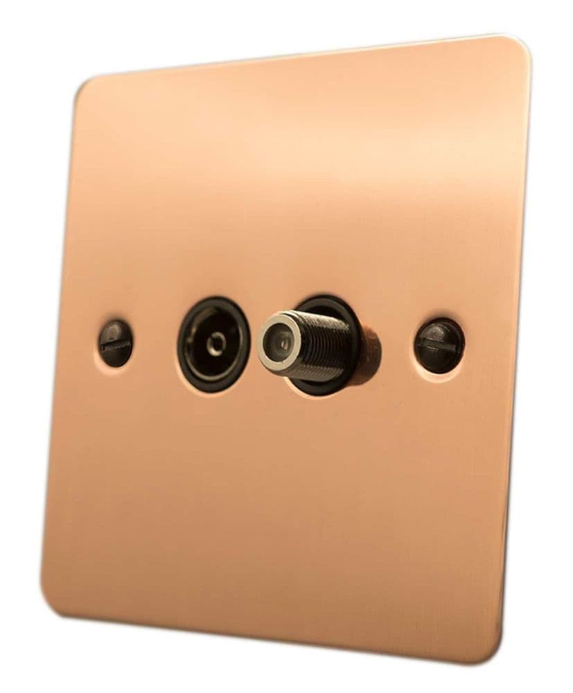 G&H FBCHX38B Flat Plate Copper Hand Waxed 1 Gang TV Coax & Satellite ...