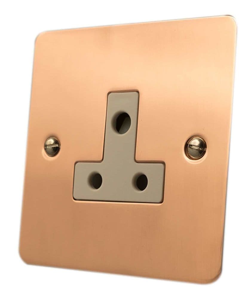 G&H FBCHX59W Flat Plate Copper Hand Waxed 1 Gang Single 5 Amp Plug Socket