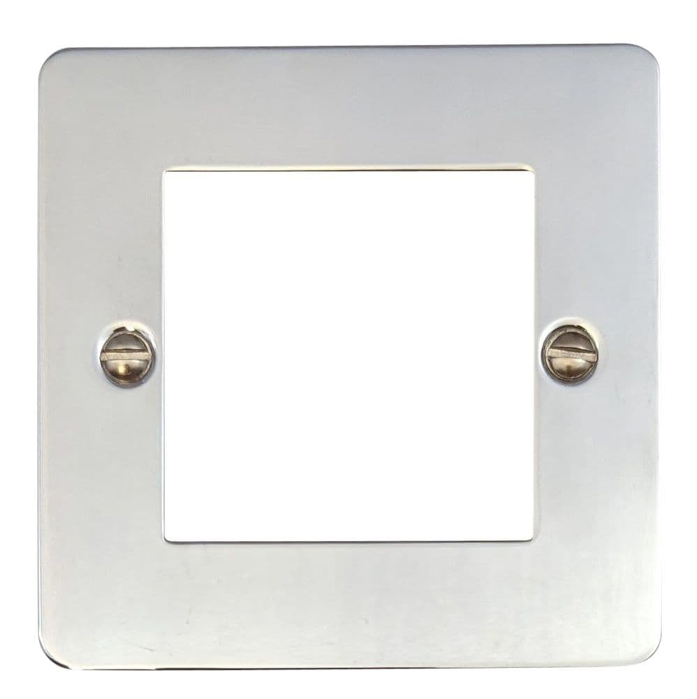 G&H FC162 Flat Plate Polished Chrome 1 Gang 2 Euro Module Plate