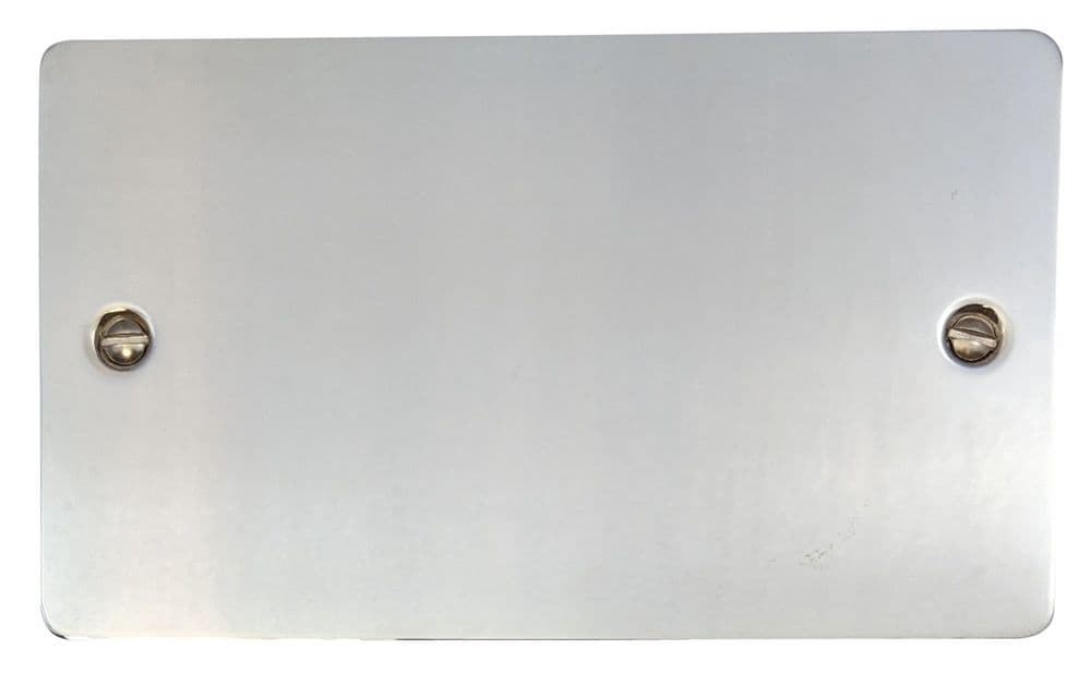 G&H FC32 Flat Plate Polished Chrome 2 Gang Double Blank Plate